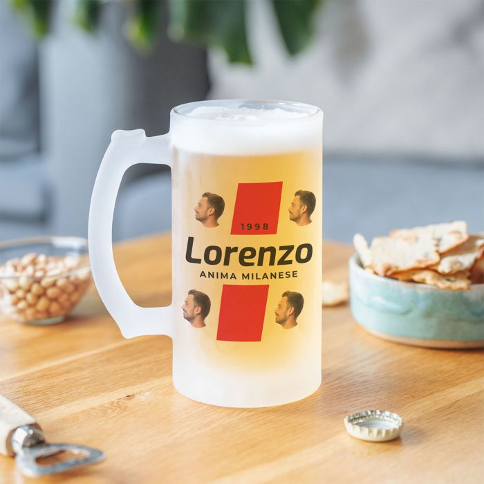 Boccale da Birra Personalizzato con Logo e 4 Volti | Troppotogo