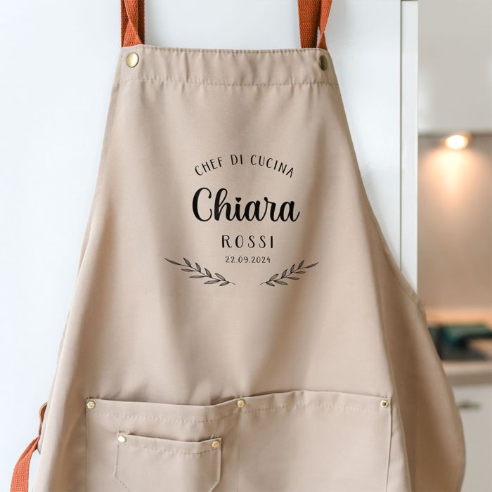 Grembiule Personalizzato con Ghirlanda e Testo | Troppotogo